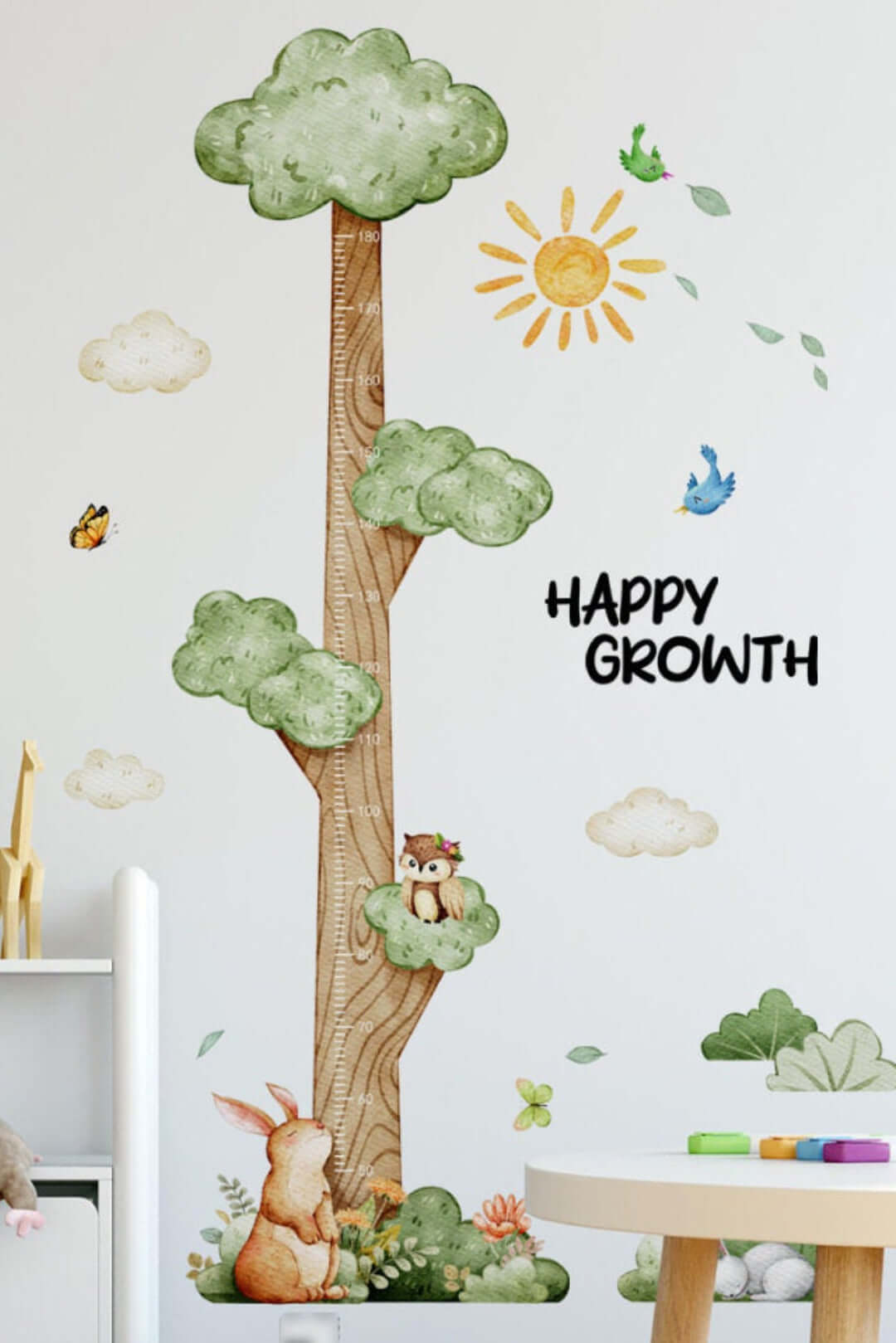 Growth Chart Wall Decal Whimsical Tree Growth Chart Wall Stickers