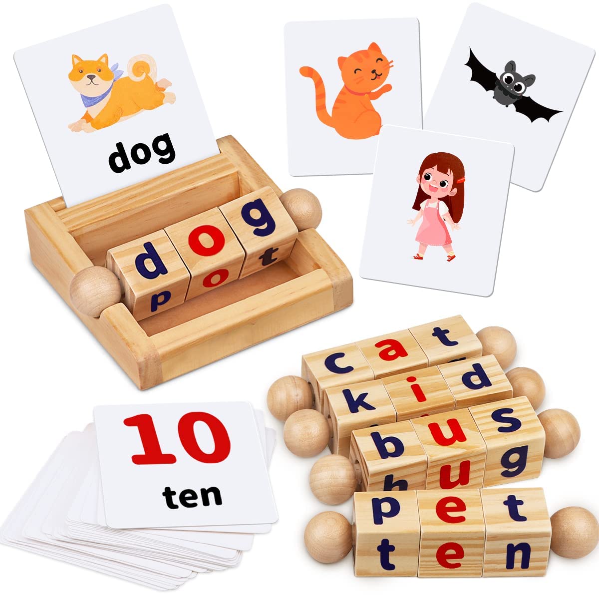 Wooden Scrabble Word Play Set Shelf – Woodemon