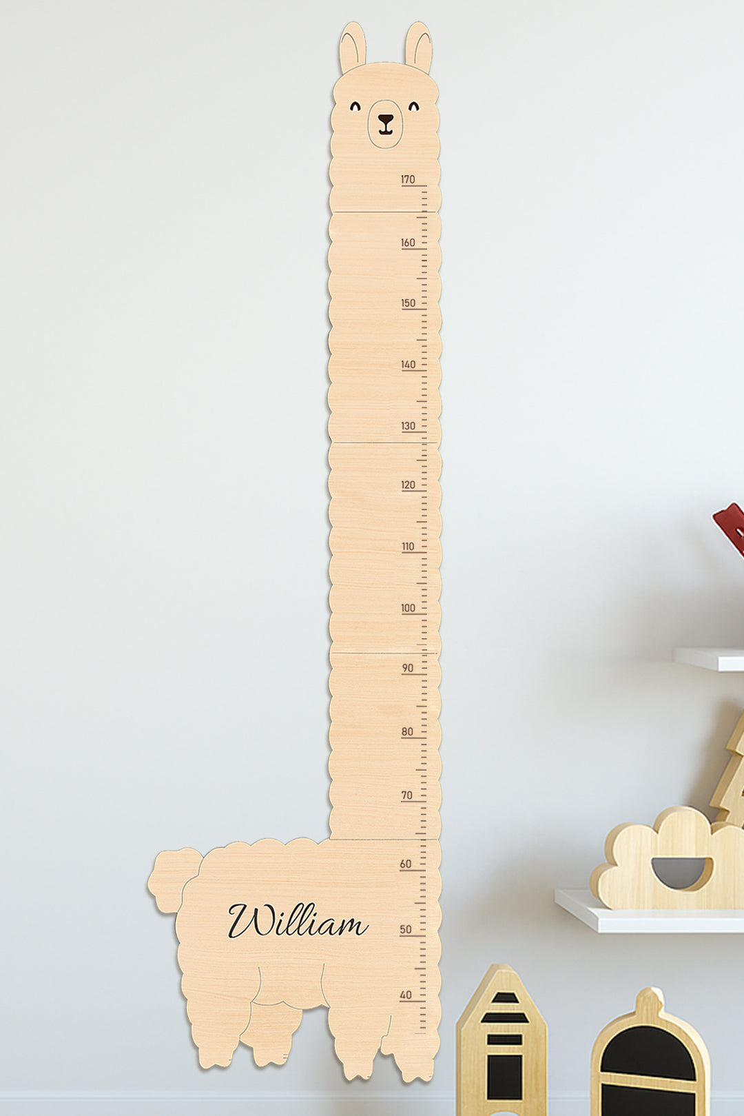 Personalized Wooden Alpaca Llama Growth Chart Height Ruler for Kids ...