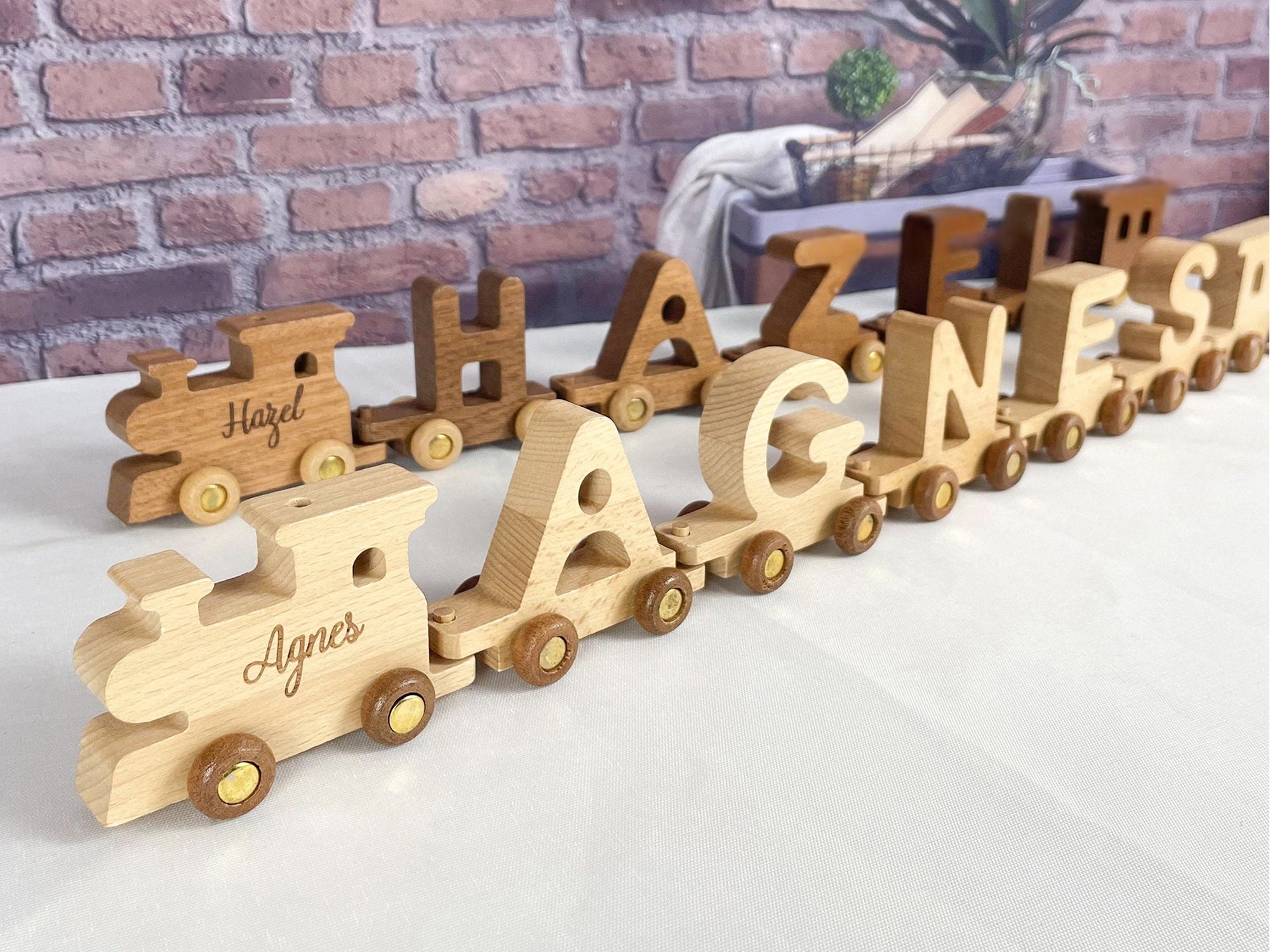 Personalized Wooden Train With Kids Name – Woodemon