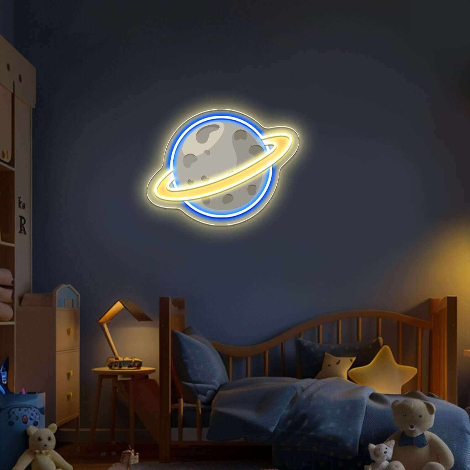 Planet Neon Sign – Woodemon