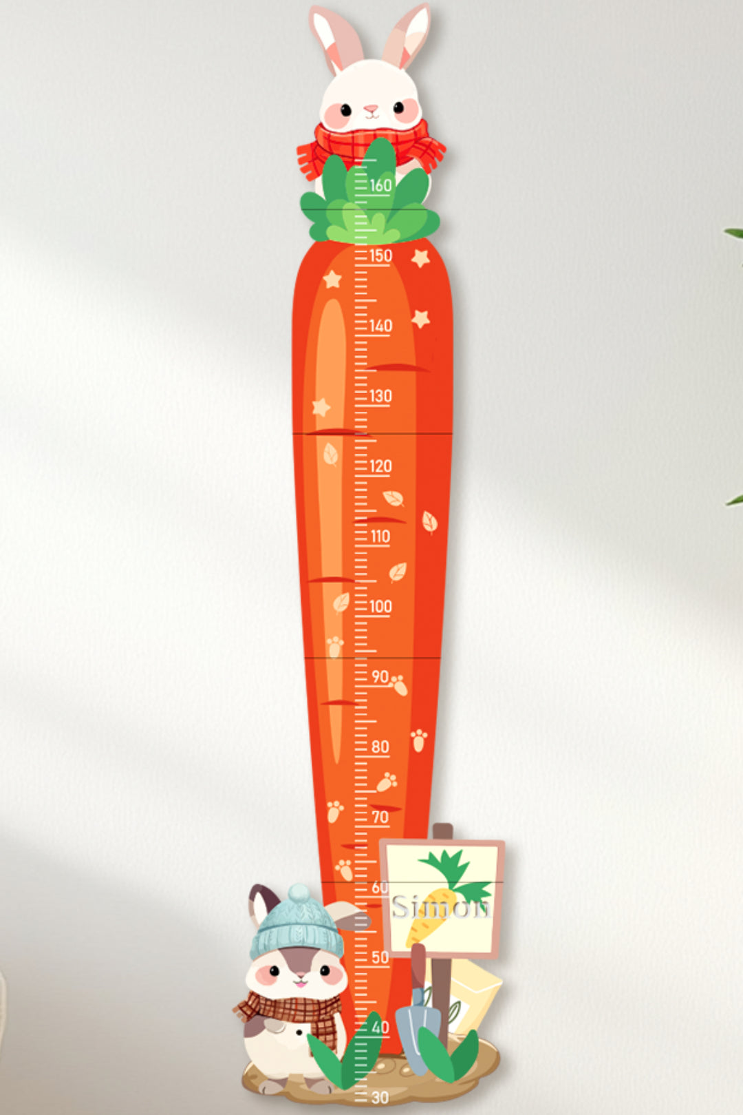 Personalized Carrot Bunny Wooden Growth Chart for Kids – Woodemon