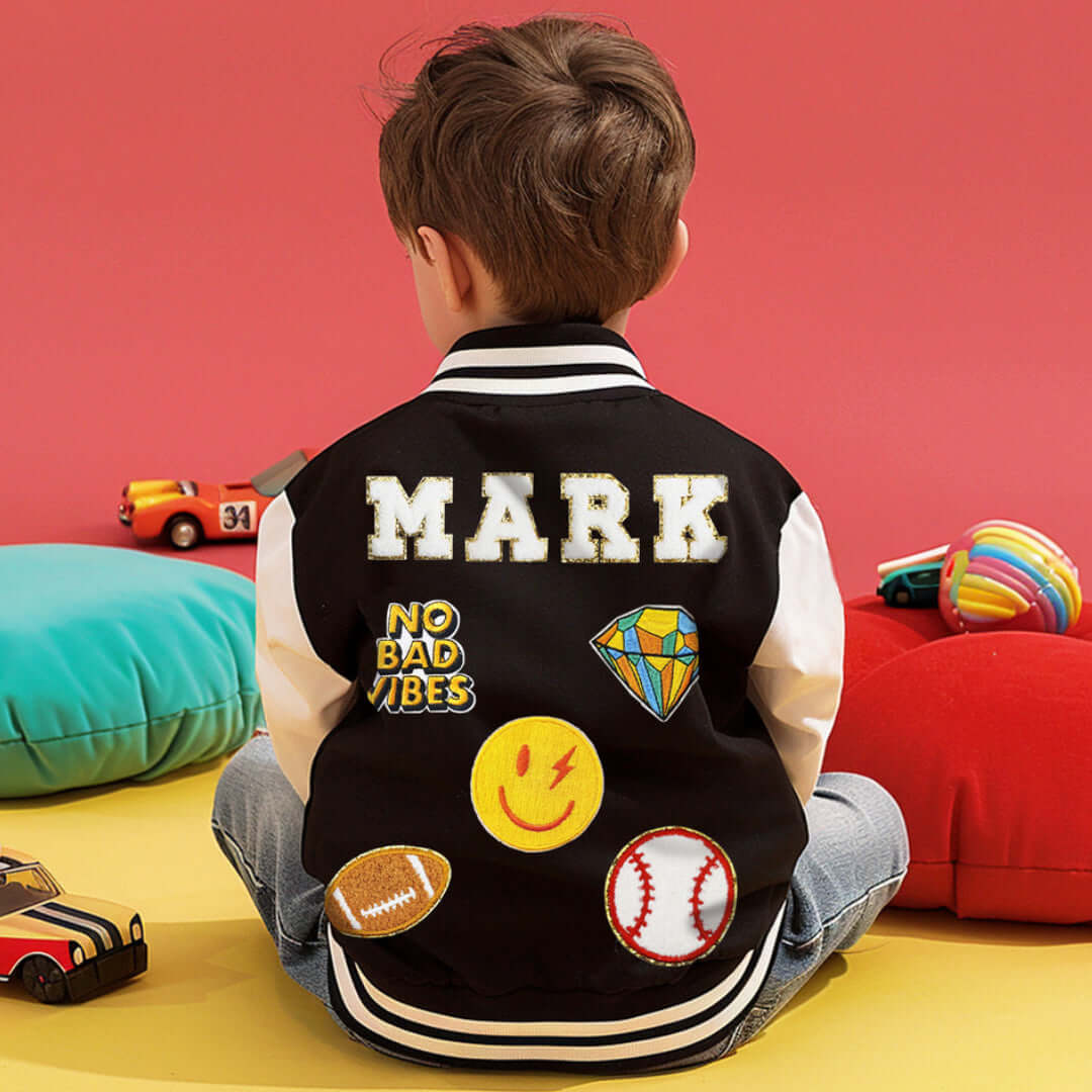 Personalized Kids Varsity Baseball Patch Jacket – Woodemon