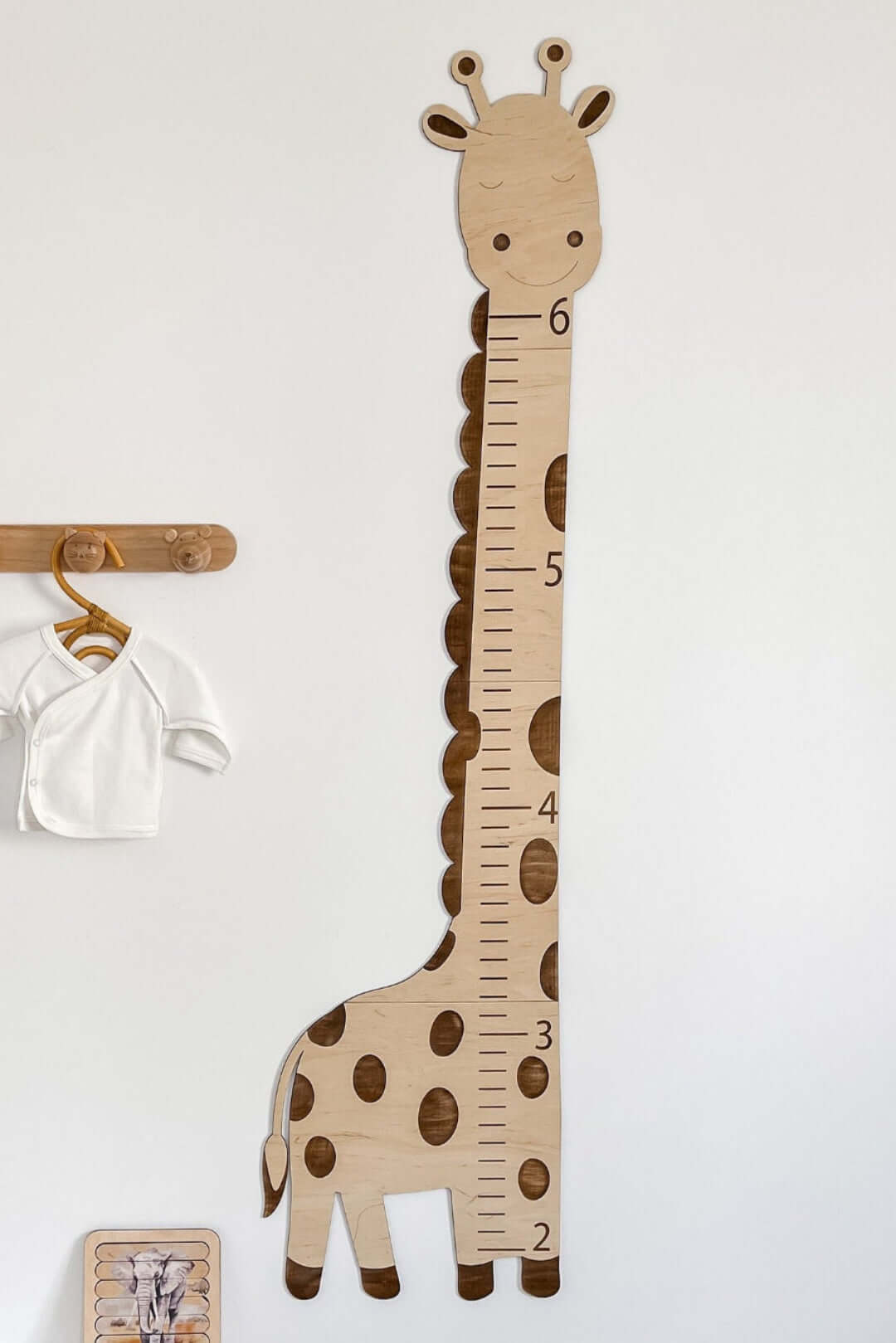 Wooden Giraffe Growth Chart Height Ruler for Kids – Woodemon