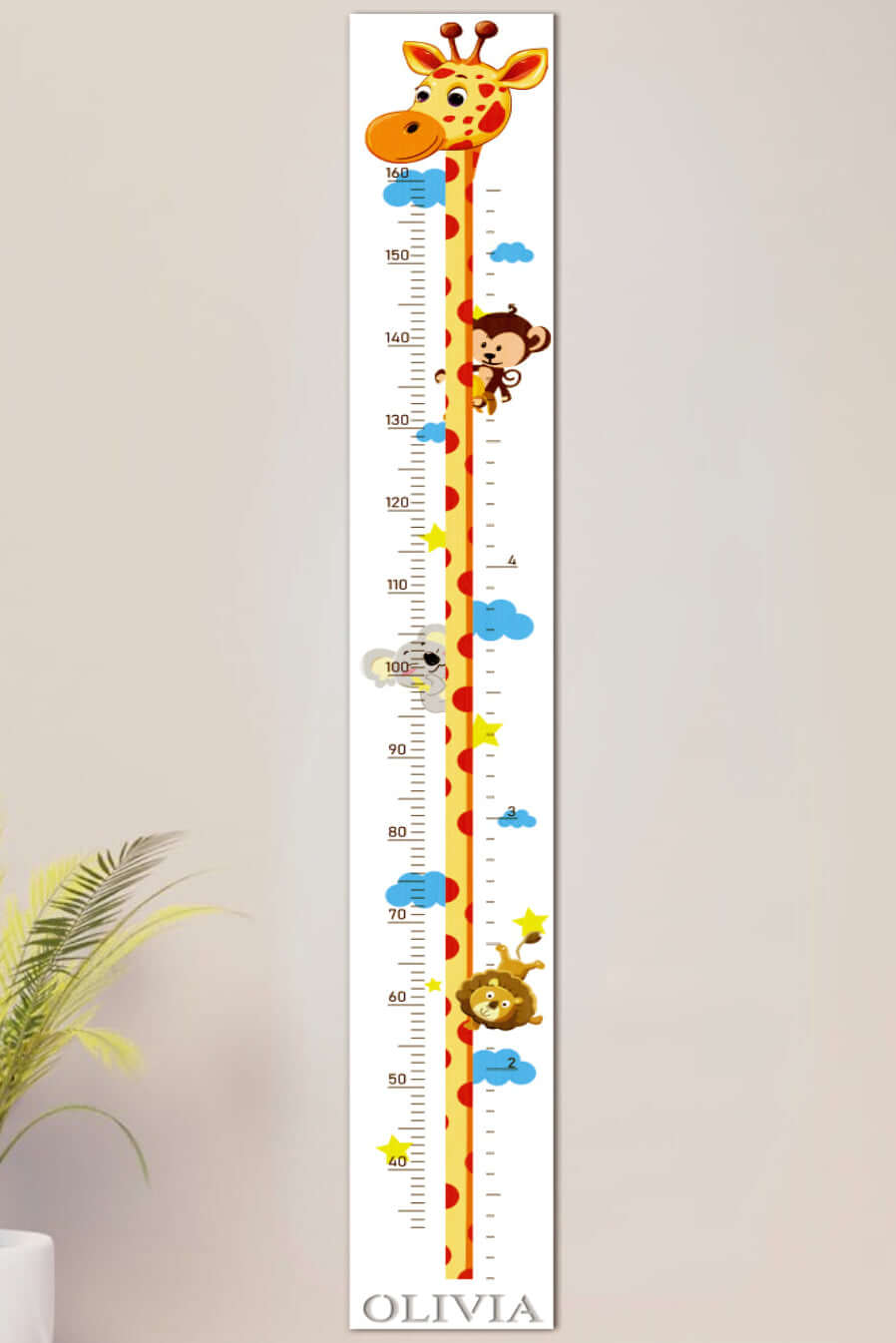 Personalized Wooden Giraffe Growth Chart Height Ruler – Woodemon