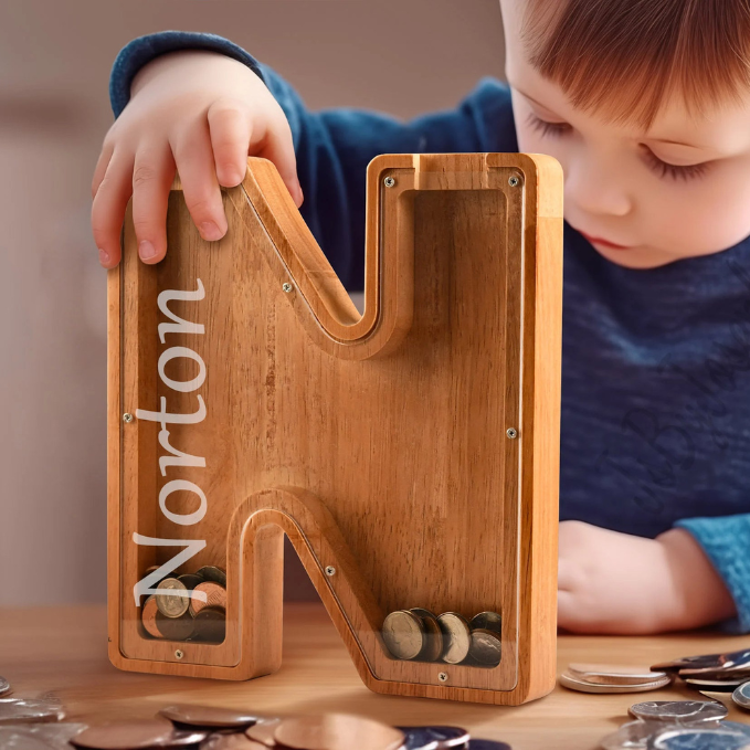 Personalized Wooden Piggy Banks for Kids | Custom Coin Banks – Woodemon