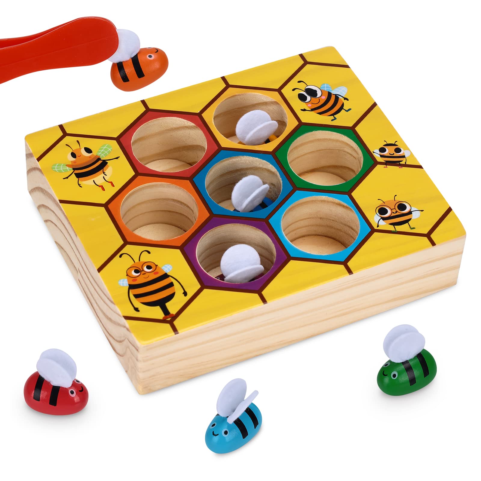 Montessori Beehive Matching Game Colour Recognition - Toy Gifts for Ki ...