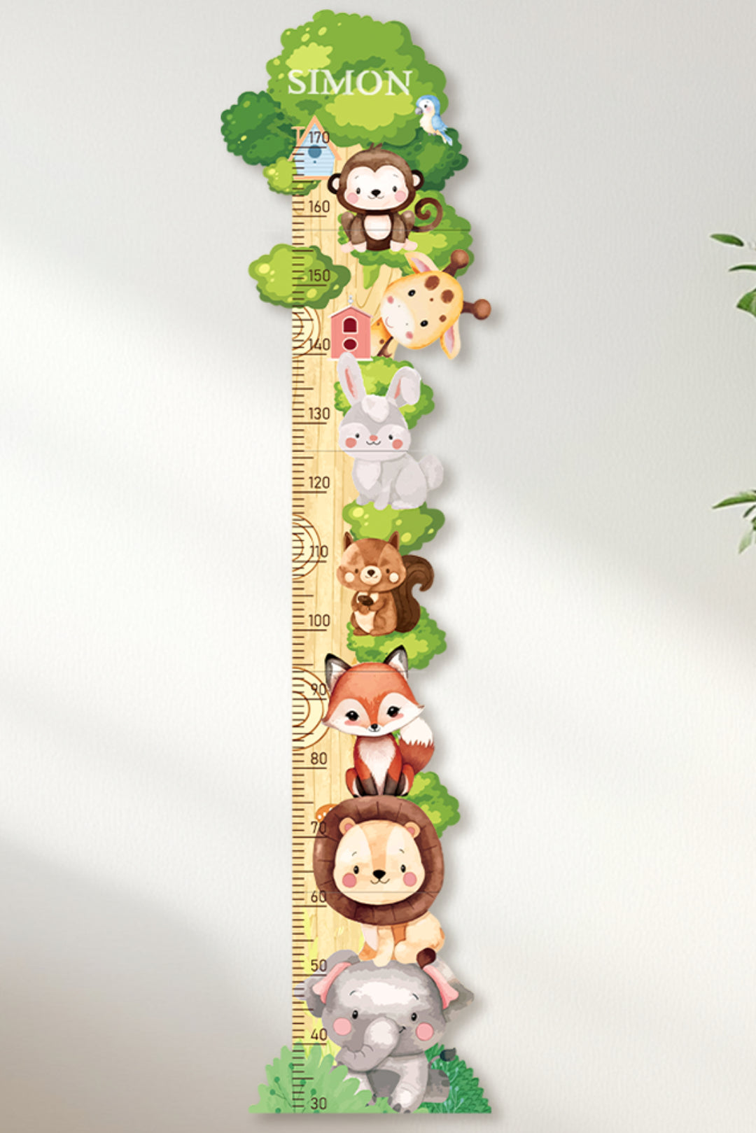 Personalized Wooden Forest Friends Growth Chart – Woodemon