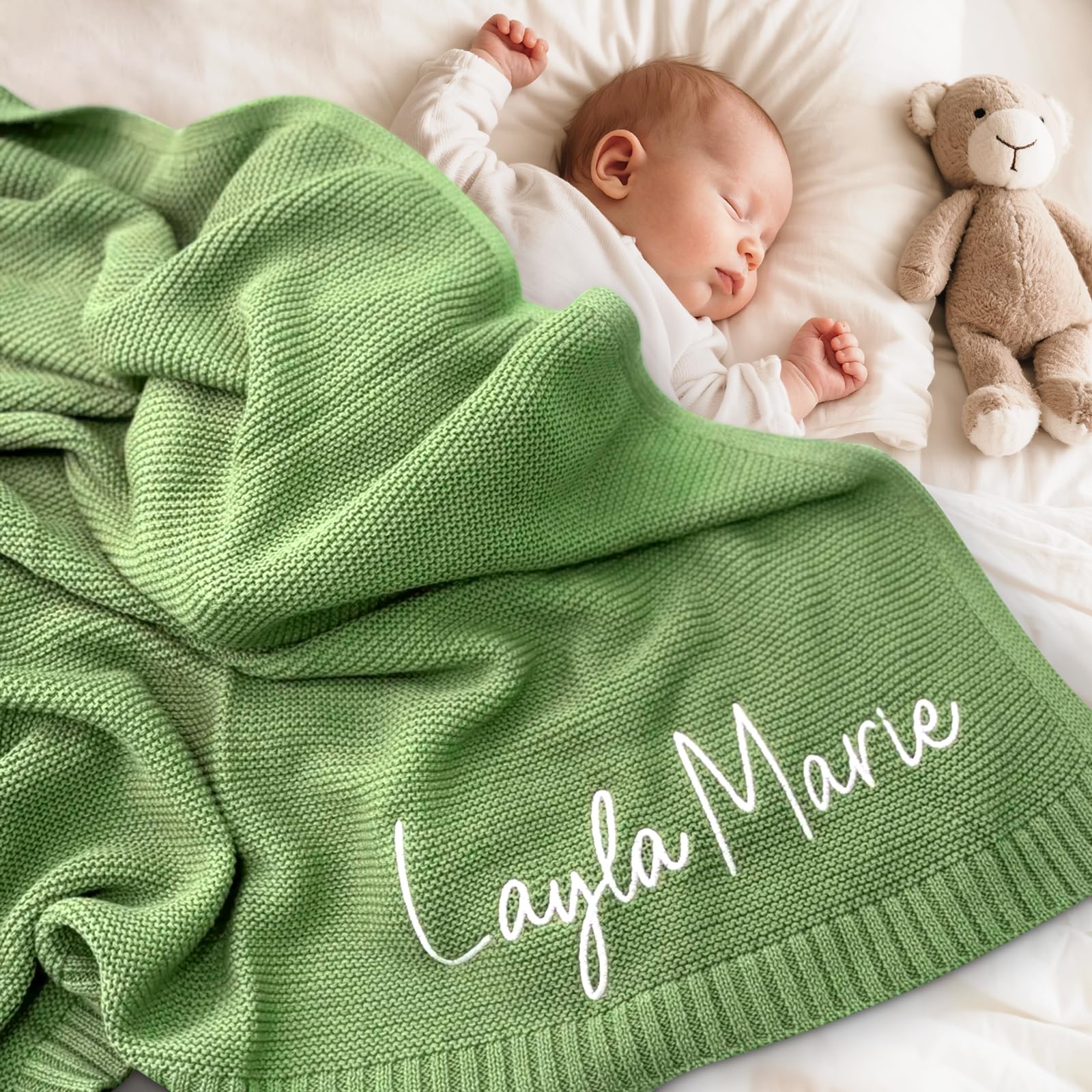 Personalized Baby Name Knit Blanket – Woodemon
