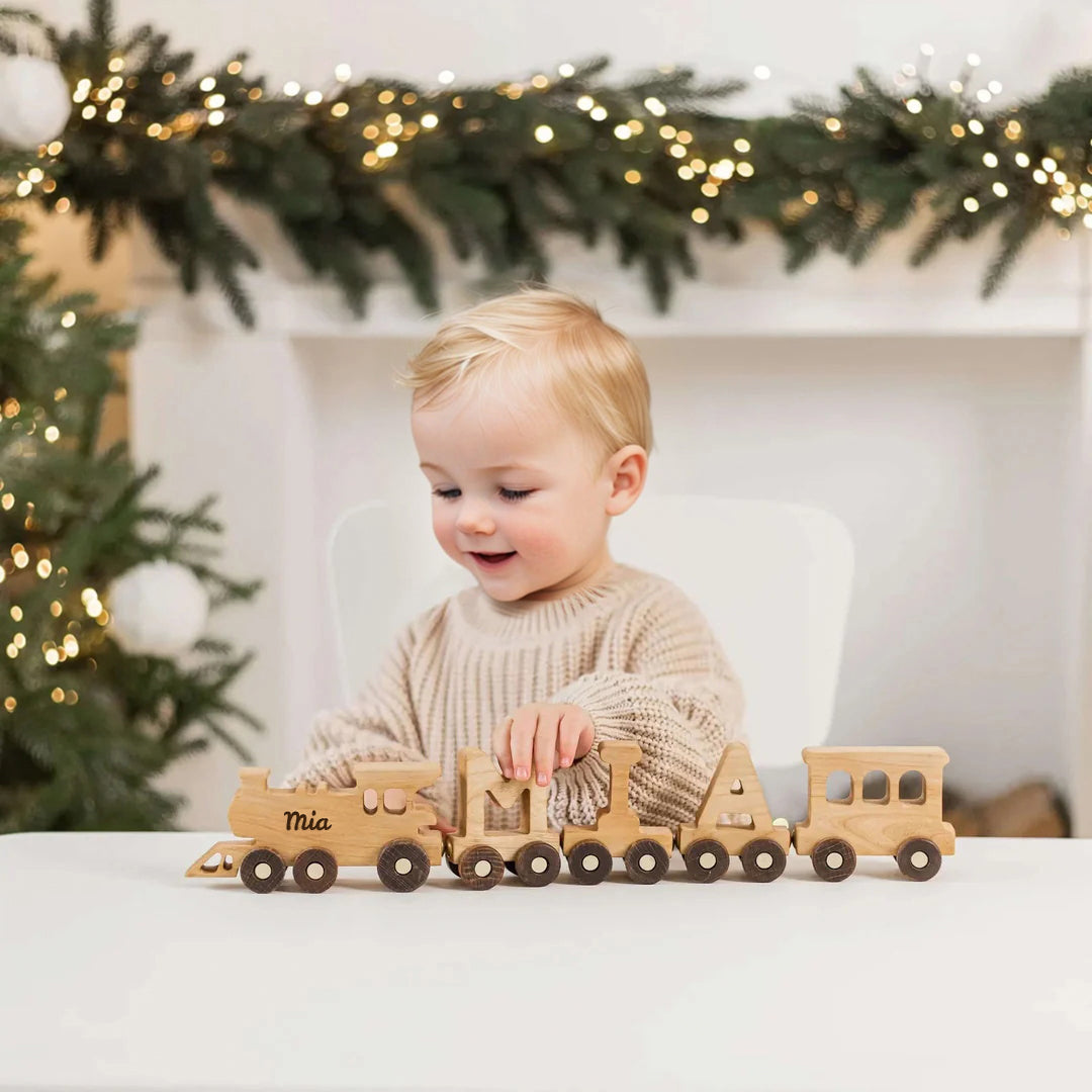 Personalized Wooden Train Set With Name – Woodemon